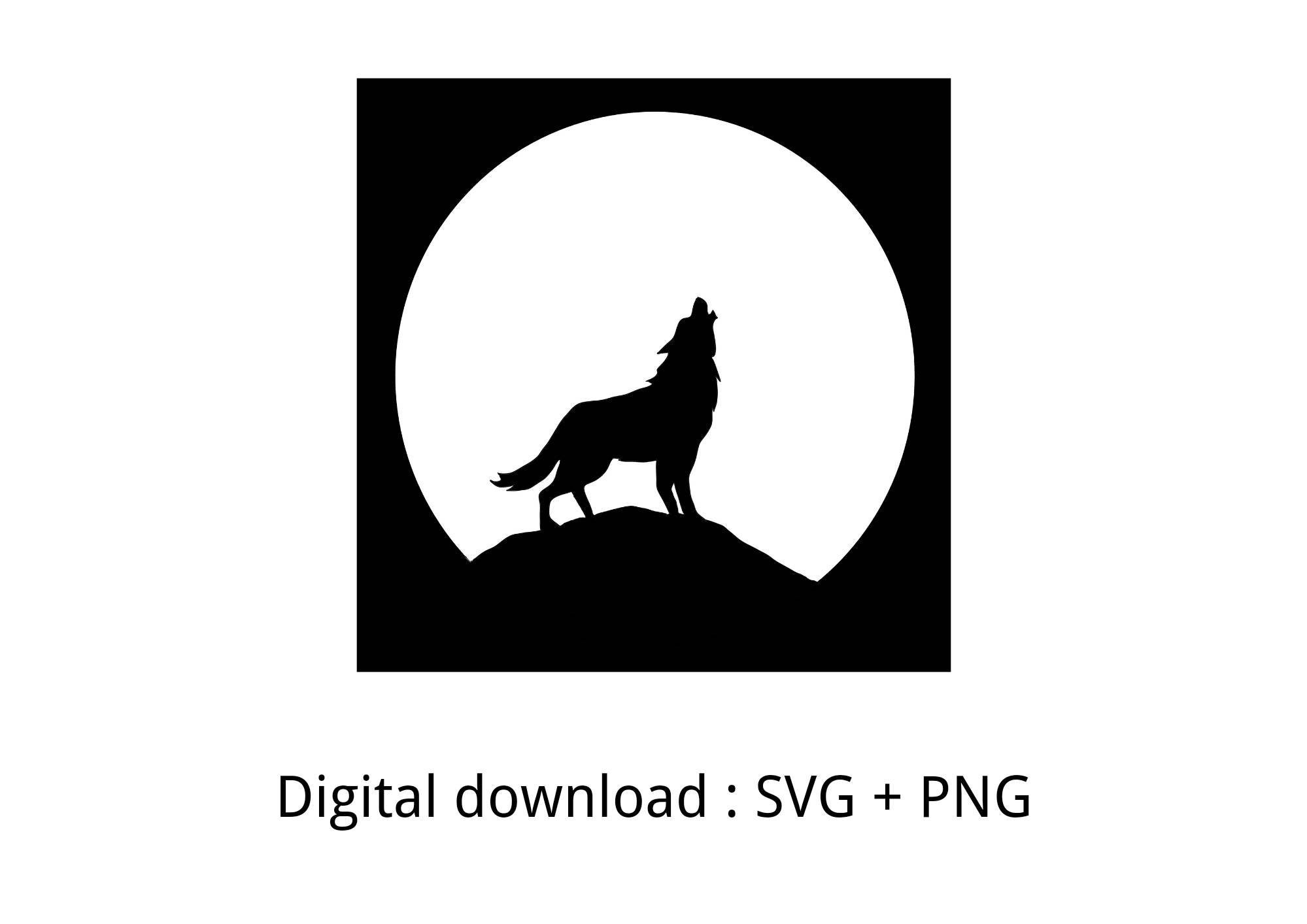 Howling Wolf, Howling Wolf Svg, Howling Wolf Digital Download, Wolf Svg ...