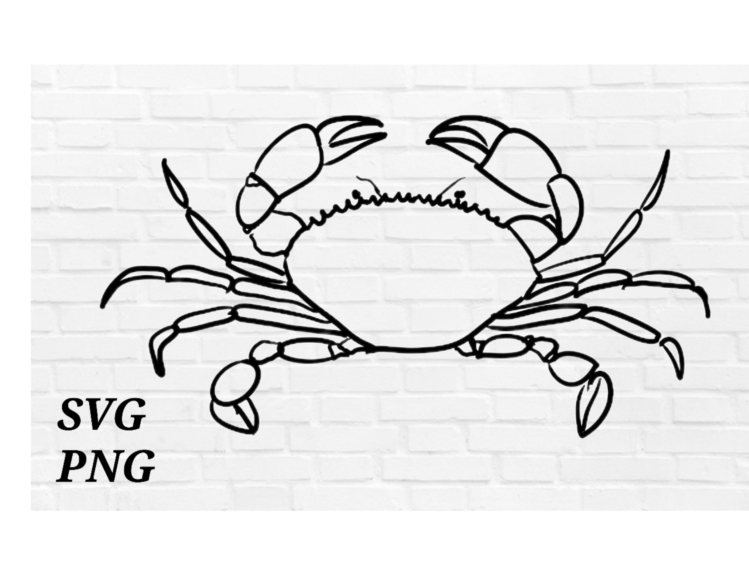 Canvas & Surfaces Crab Line Art Crab SVG Crab Cut File - Etsy