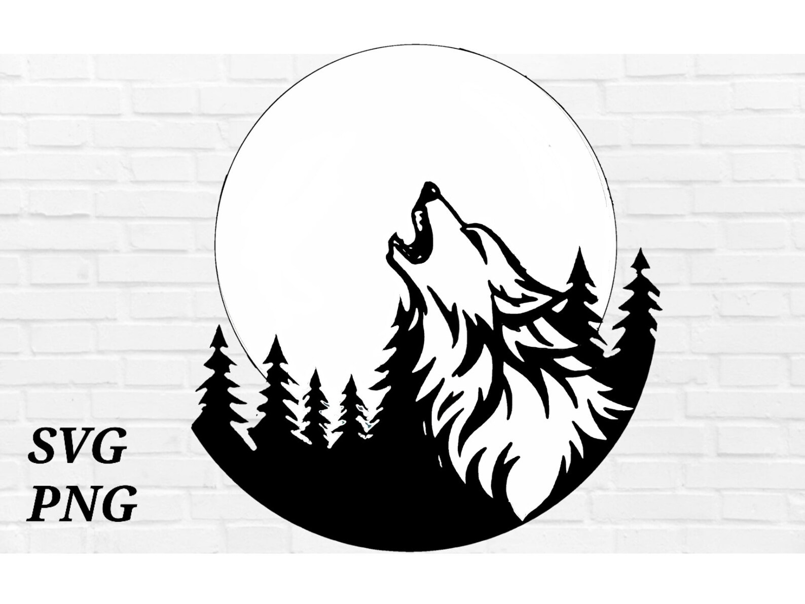 Howling Wolf, Howling Wolf Svg, Howling Wolf Clipart, Moon Svg, Howling ...
