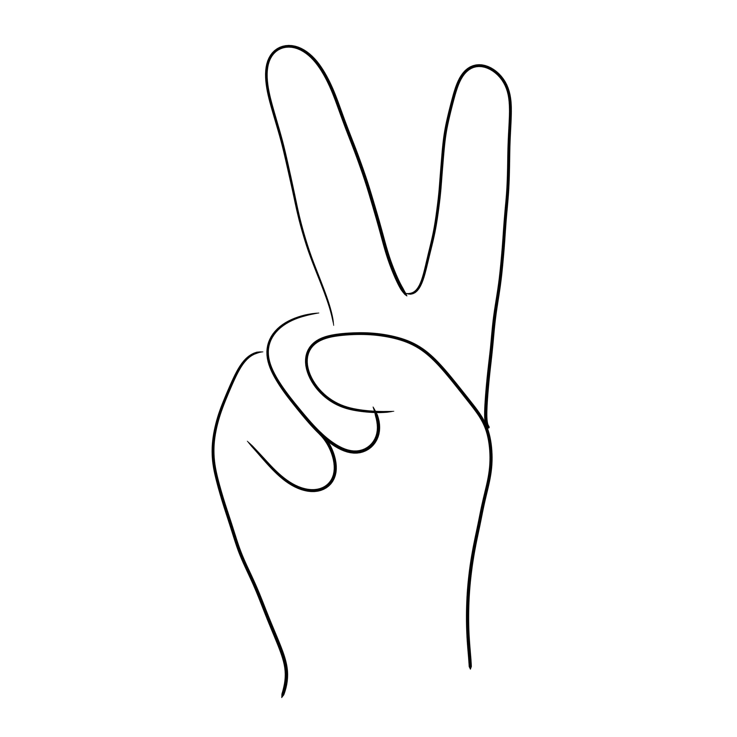 Handcrafted Peace Gesture Digital Cut File for DIY Projects - Etsy