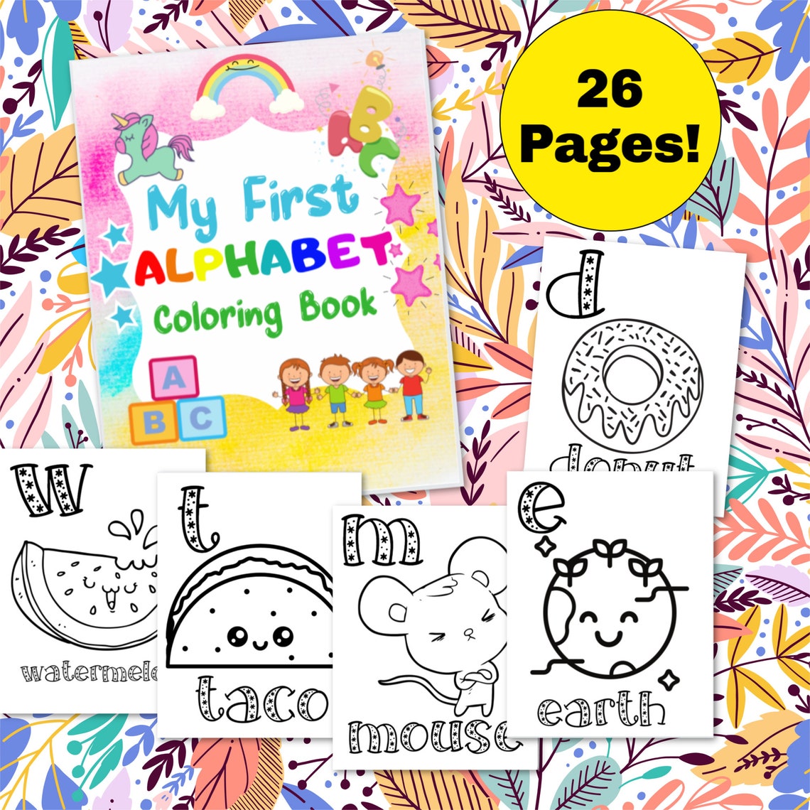 My First Alphabet Coloring Book: 26 Printable Pages of Lower - Etsy