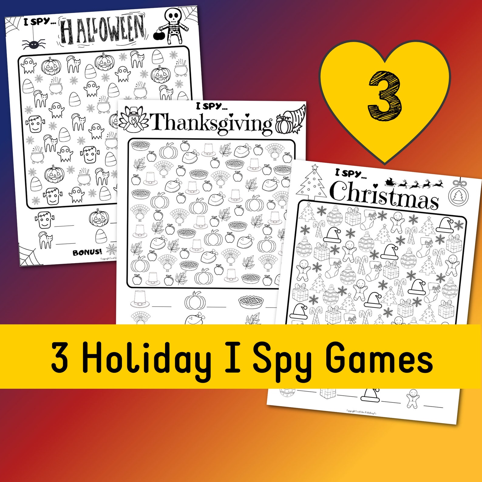 Halloween I Spy, Christmas I Spy, Thanksgiving I Spy, Fall I Spy and ...