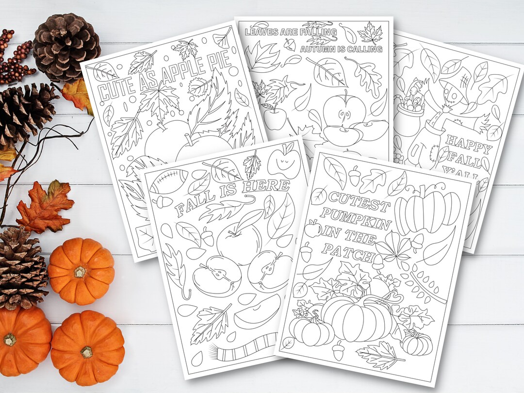 5 Fall & Thanksgiving Coloring Pages With Positive Messages! - Etsy