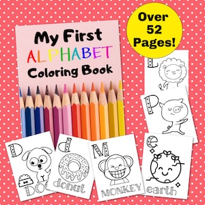 My First Alphabet Coloring Book: 52 Printable Pages of Upper and Lower ...