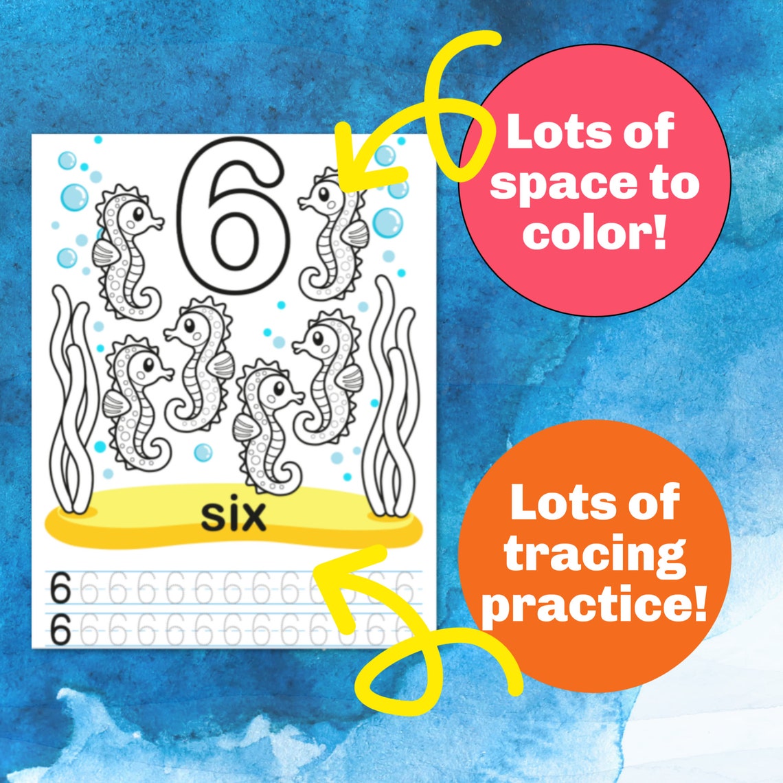 Numbers 0-10 Writing Practice Printables and Coloring Pages: - Etsy