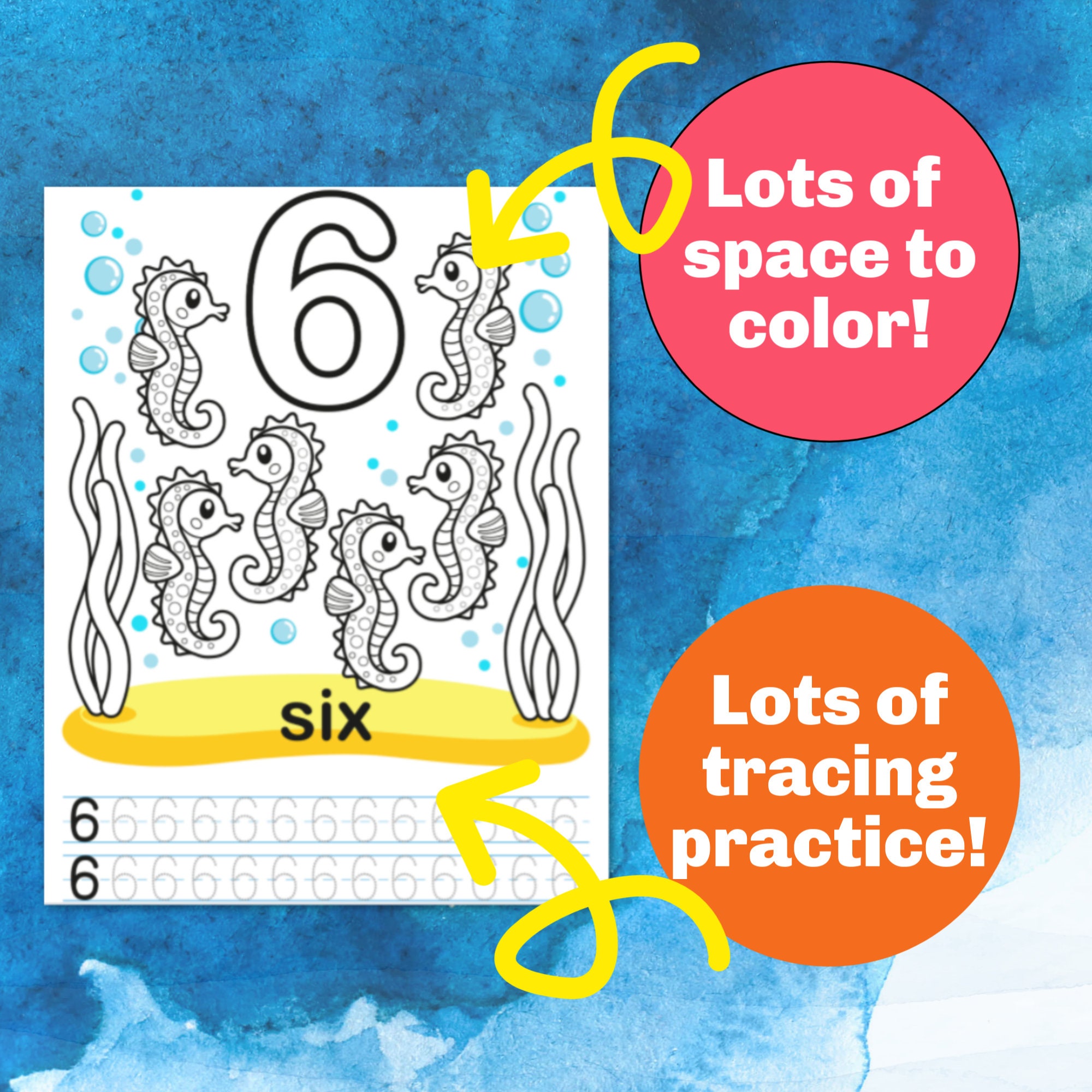 Numbers 0-10 Writing Practice Printables and Coloring Pages: - Etsy