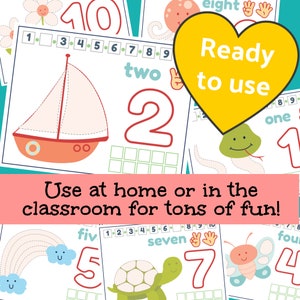 10 Play-dough Mats for Numbers 1-10: Learn Numbers and Practice Fine ...