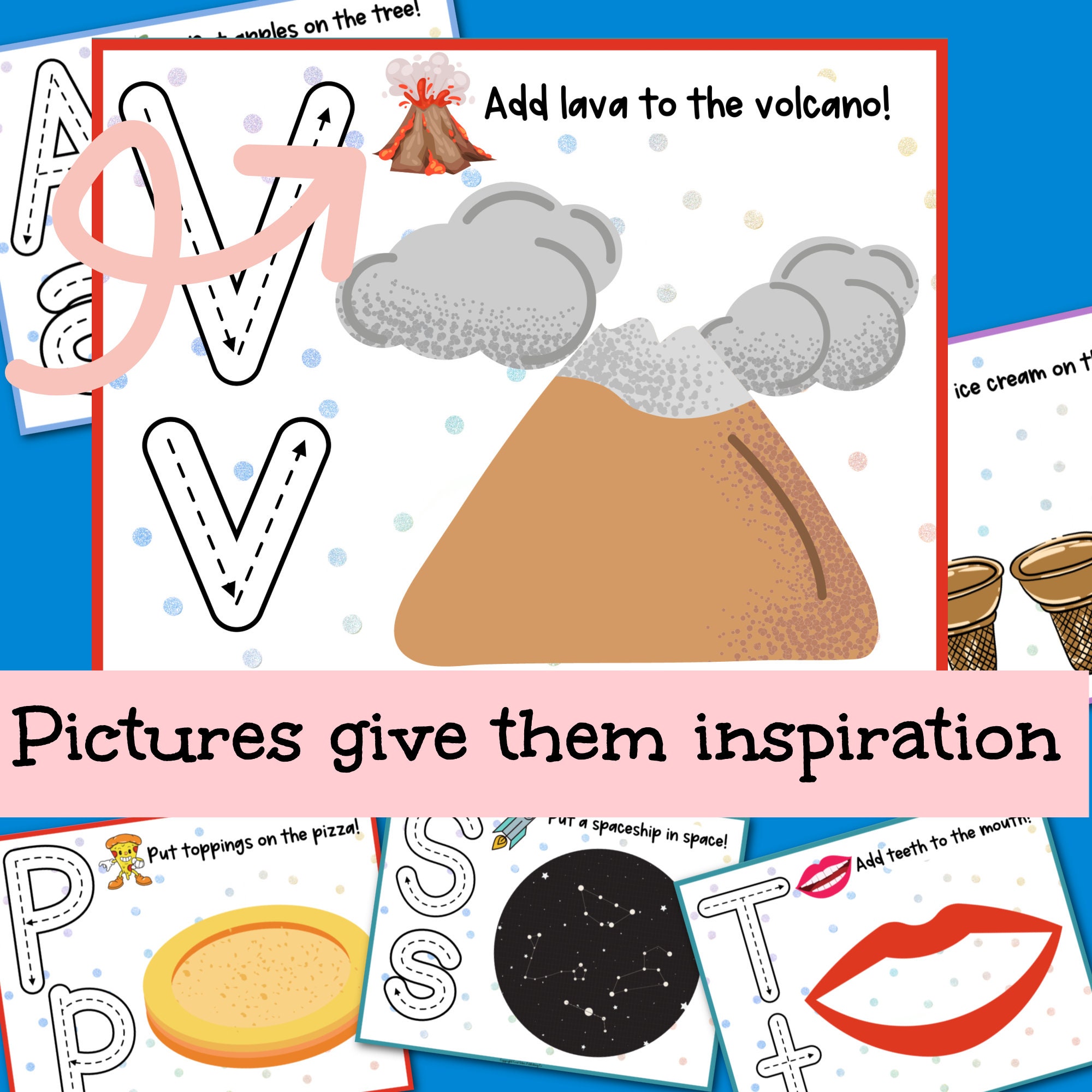 27 Play-dough Mats for Upper and Lower Case Alphabet Letters: - Etsy