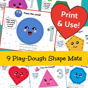 9 Play-dough Mats for Shapes, Numbers and Writing Practice - Etsy