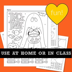 10 Halloween Color by Number Printables: Teach Numbers & Colors ...