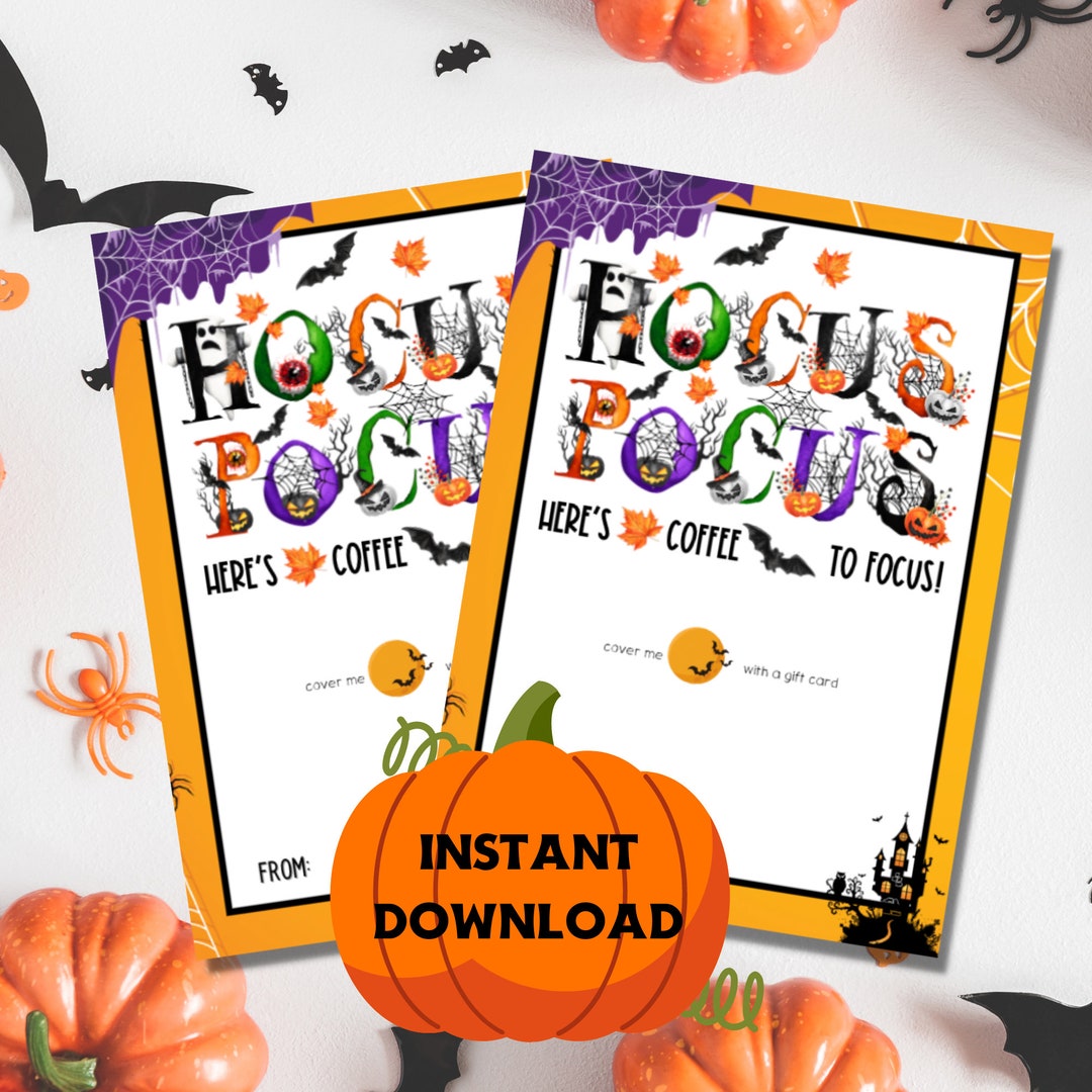 Hocus Pocus Coffee Gift Card Printable - Etsy