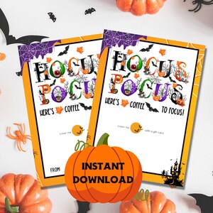 Hocus Pocus Coffee Gift Card Printable - Etsy