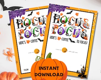 Hocus Pocus Coffee Gift Card Printable - Etsy