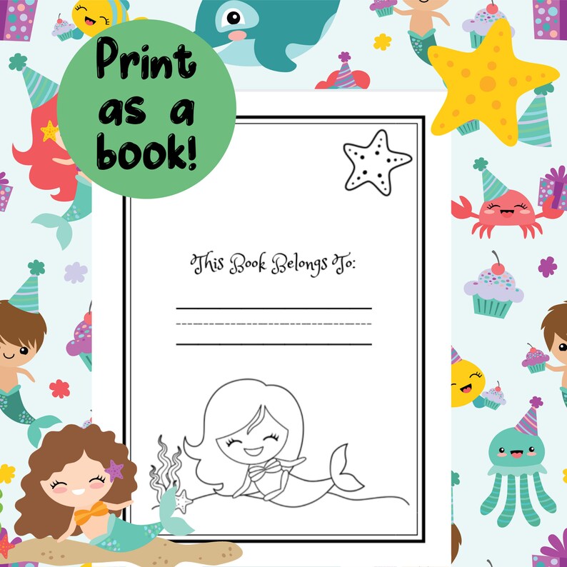 Mermaid Letter Tracing Book: 52 Printable Pages of Alphabet Handwriting ...