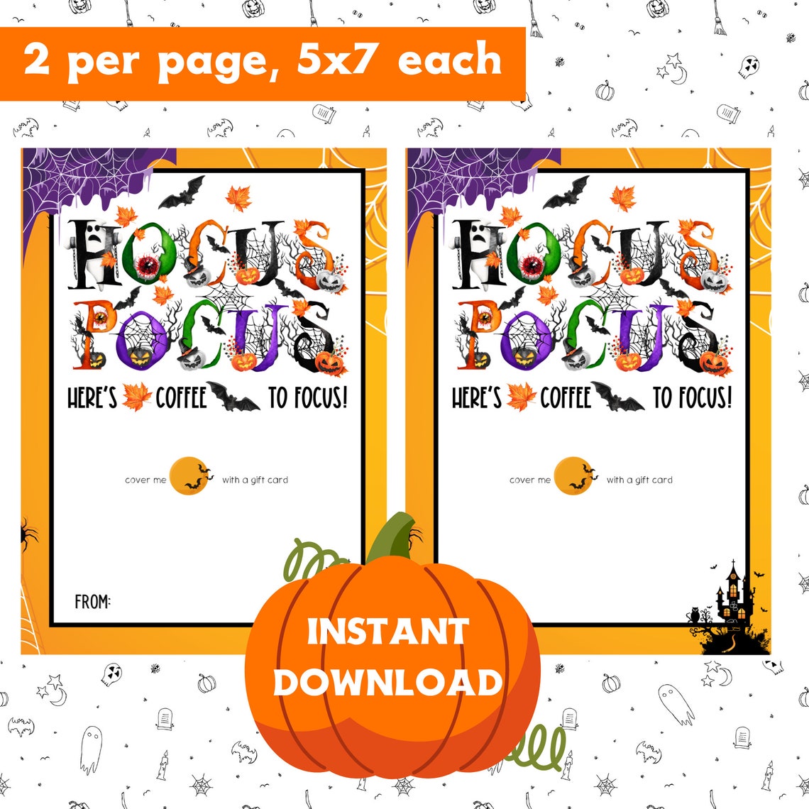 Hocus Pocus Coffee Gift Card Printable - Etsy