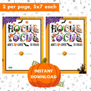 Hocus Pocus Coffee Gift Card Printable - Etsy
