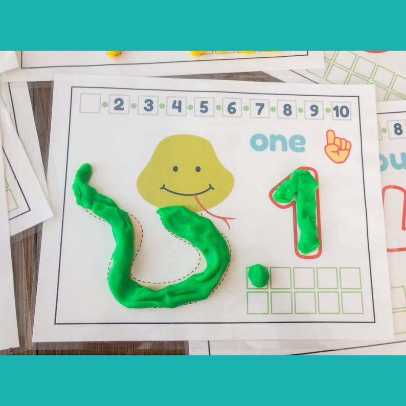 10 Play-Dough Mats for Numbers 1-10: Learn Numbers and | Etsy