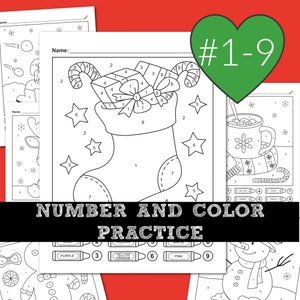 10 Winter & Christmas Color by Number Printables: Teach Numbers and ...