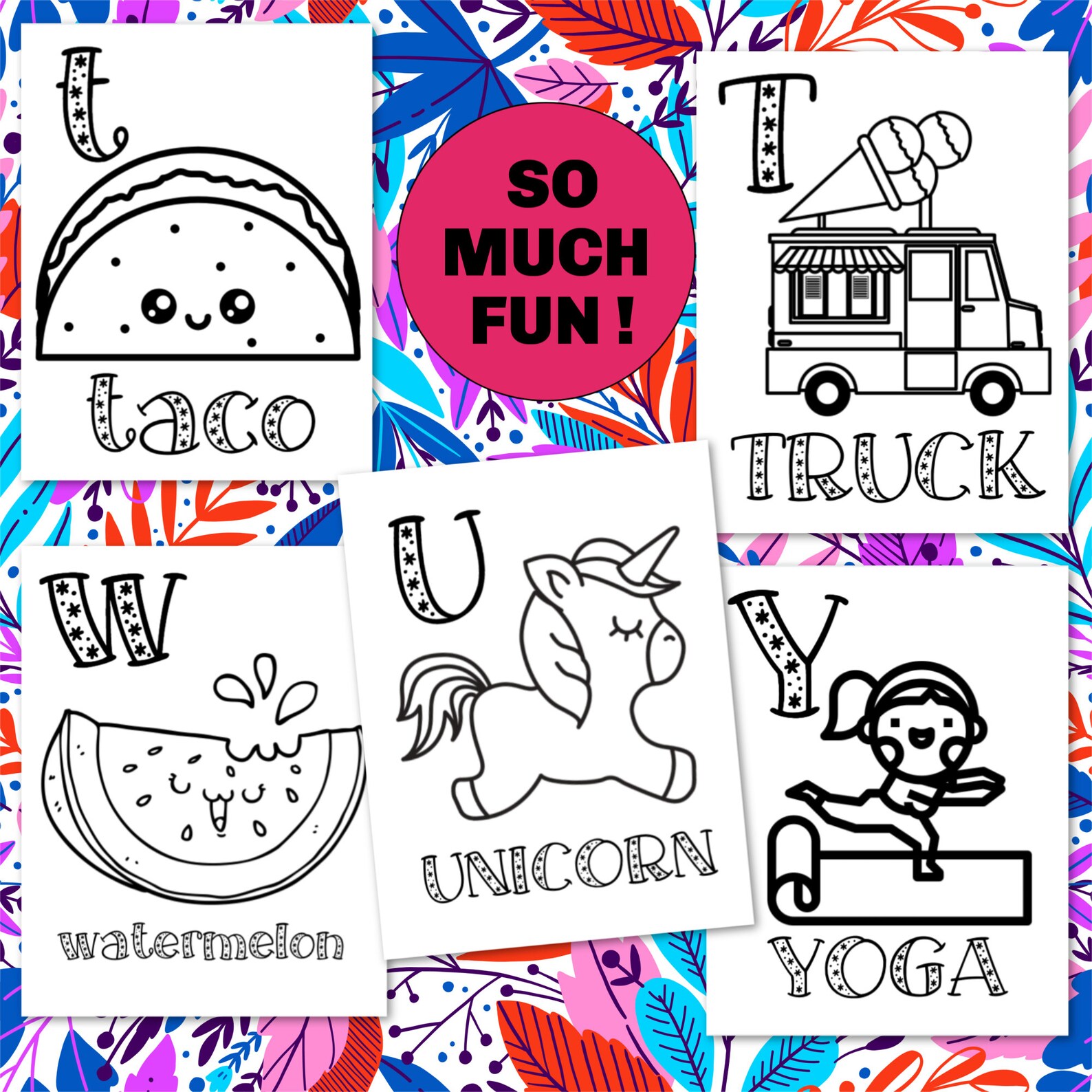 My First Alphabet Coloring Book: 52 Printable Pages of Upper - Etsy