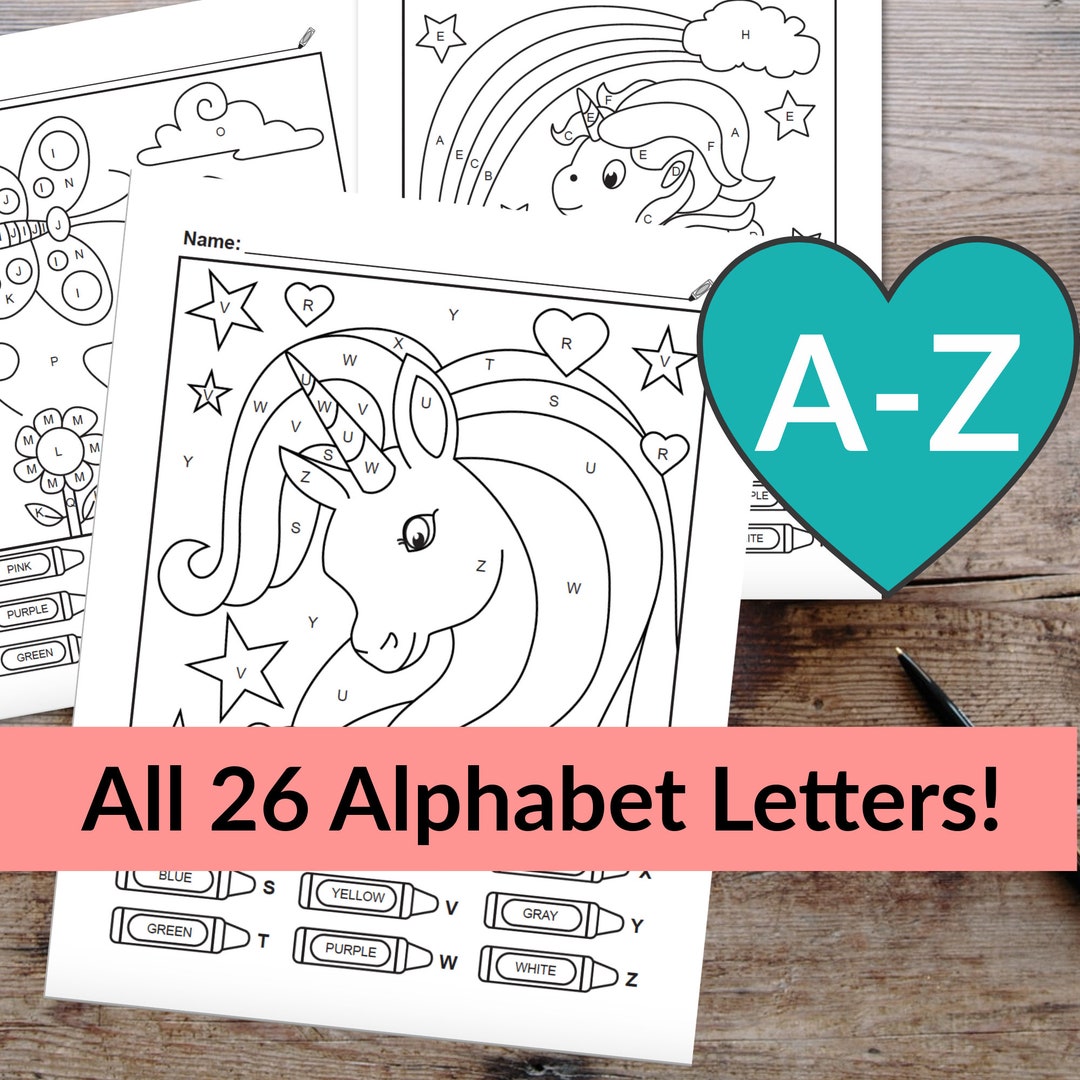 10 Unicorn and Mermaid Color by Number & Color by Letter Printables ...