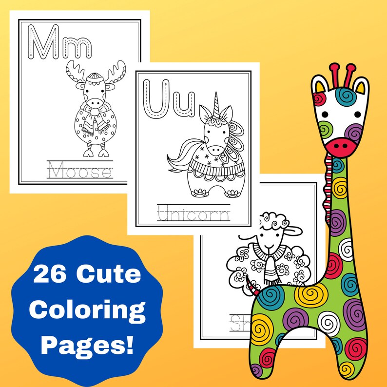 Animal Letter Tracing & Coloring Book: 78 Pages of Alphabet Handwriting ...
