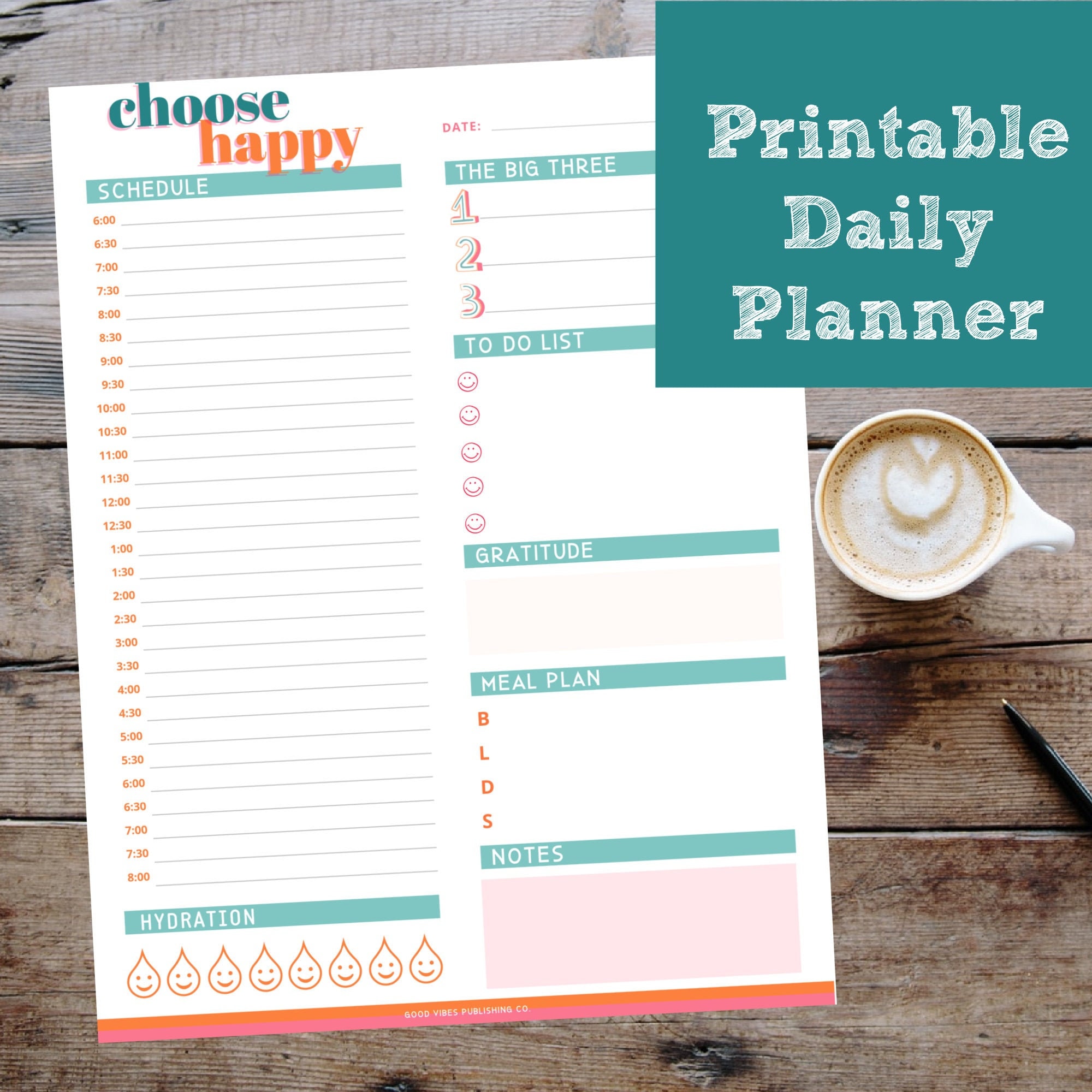 Happy Planner Printable Daily Planner With Priorities - Etsy