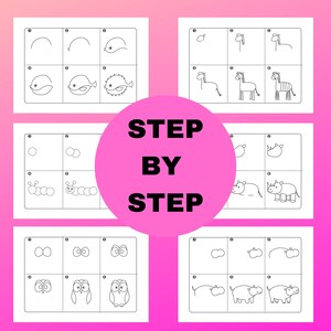 30 Step-by-step Animals for Kids: Directed Drawing, How to Draw for ...