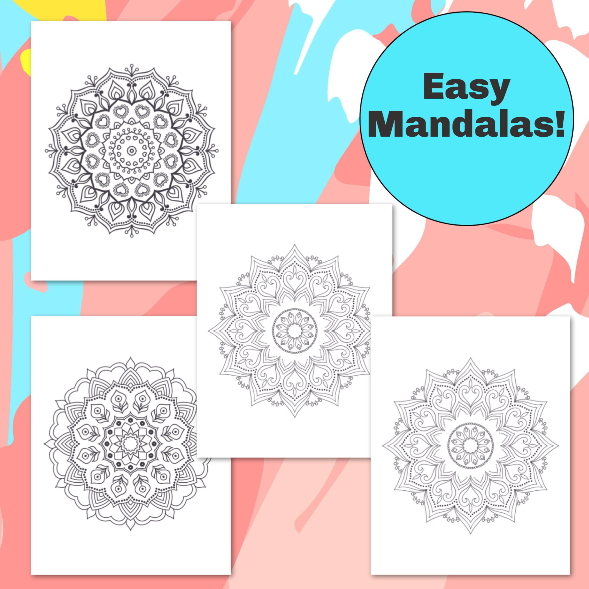 Printable Mandala Coloring Book for Relaxation: Stress | Etsy