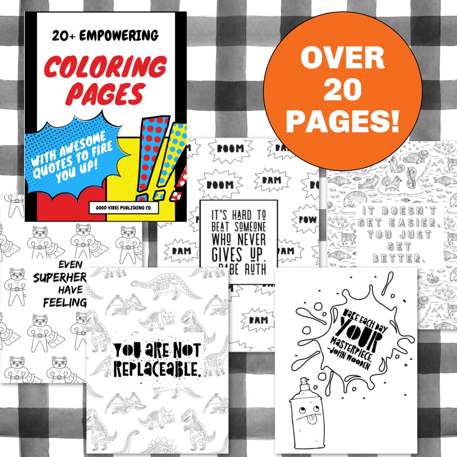 20 Empowering Coloring Pages Printable Positive Messages for - Etsy