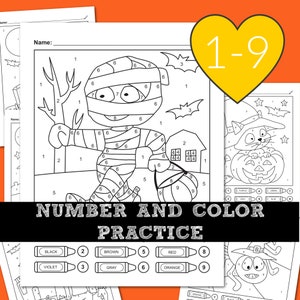 10 Halloween Color by Number Printables: Teach Numbers & Colors ...