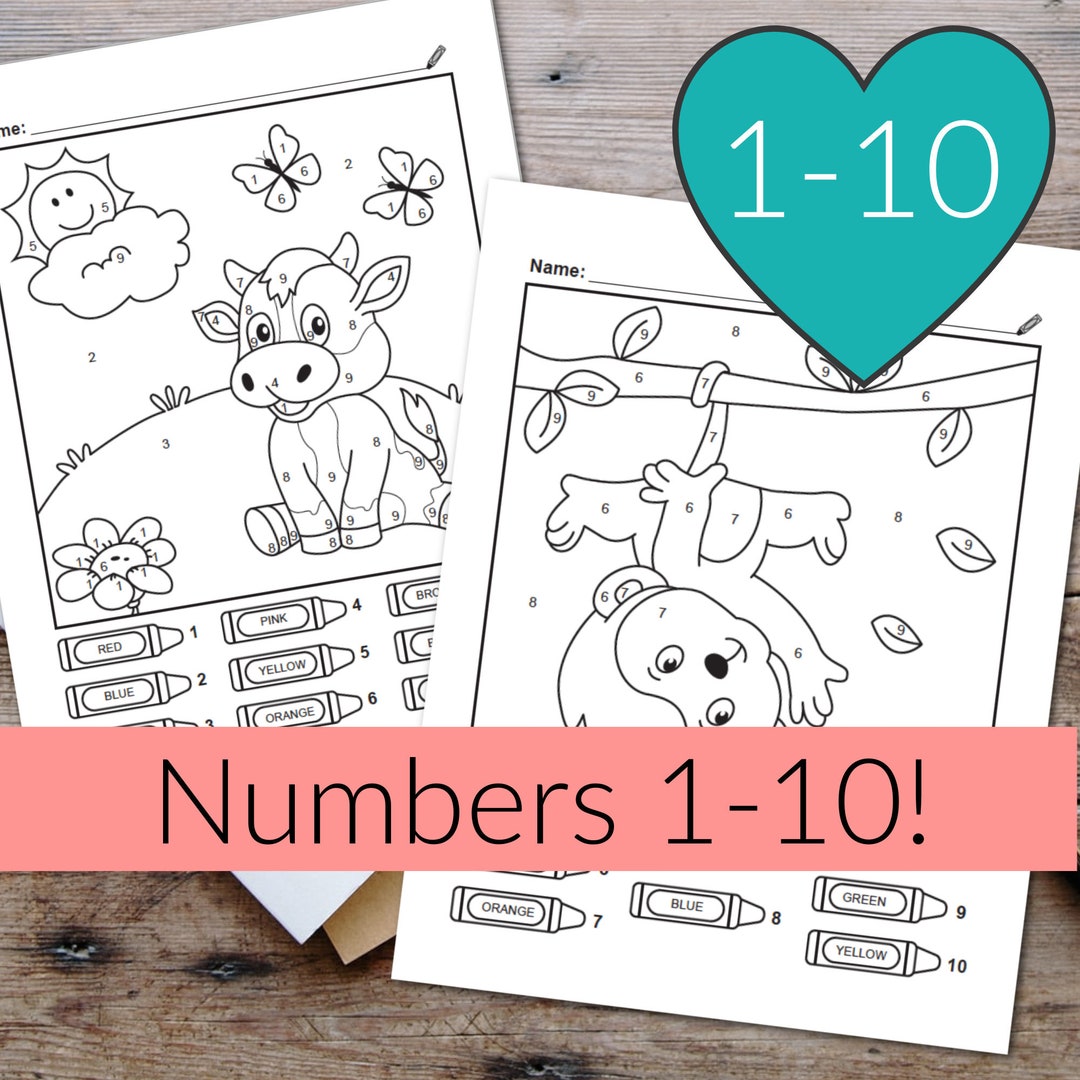 10 Color by Number & Color by Letter Worksheets: Color by Number ...