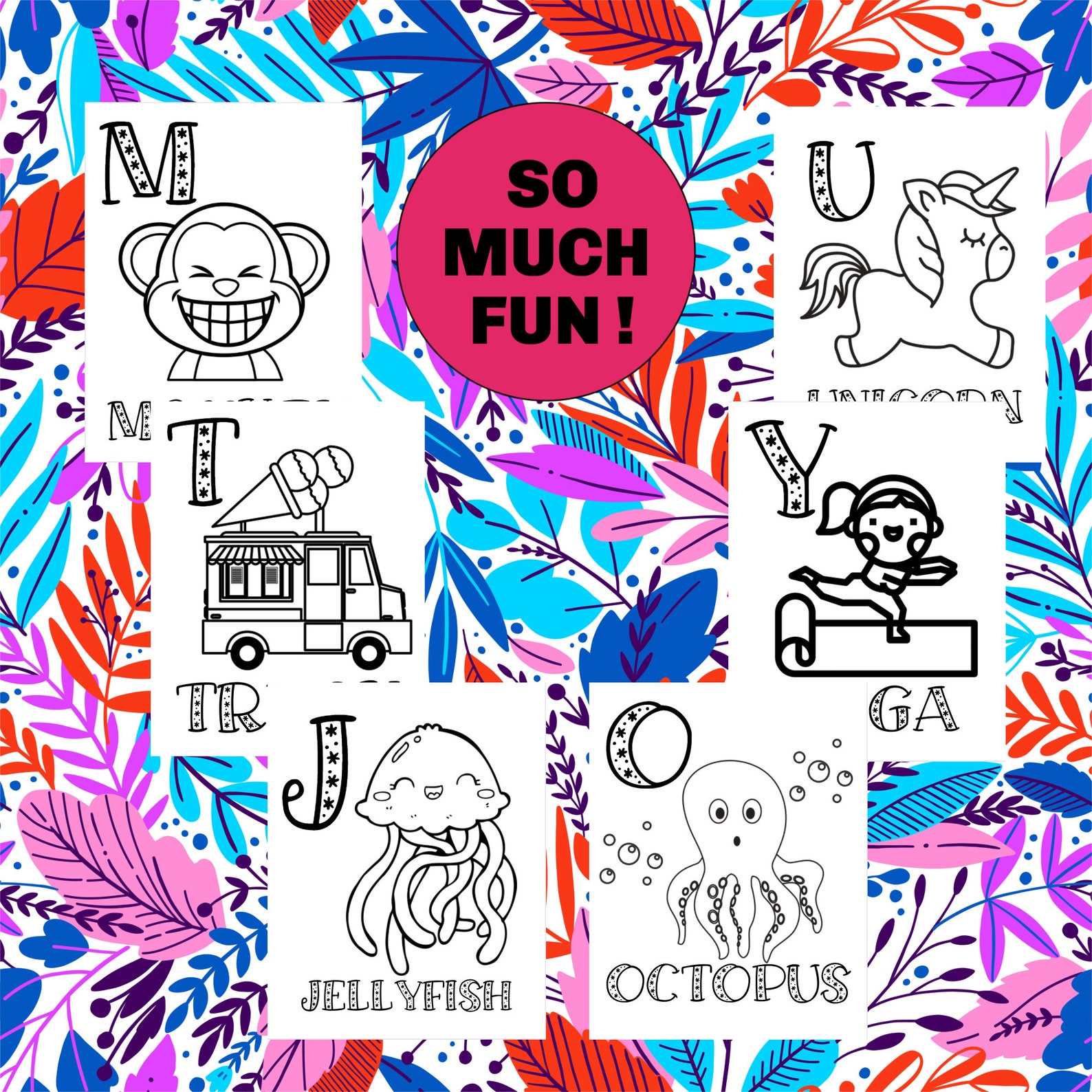 My First Alphabet Coloring Book: 26 Printable Pages of Upper | Etsy