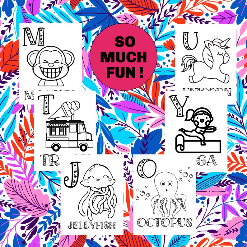 My First Alphabet Coloring Book: 26 Printable Pages of Upper | Etsy