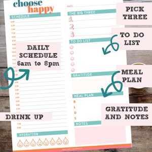 Happy Planner Printable Daily Planner With Priorities, Gratitude ...