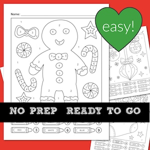 10 Winter & Christmas Color by Number Printables: Teach Numbers and ...