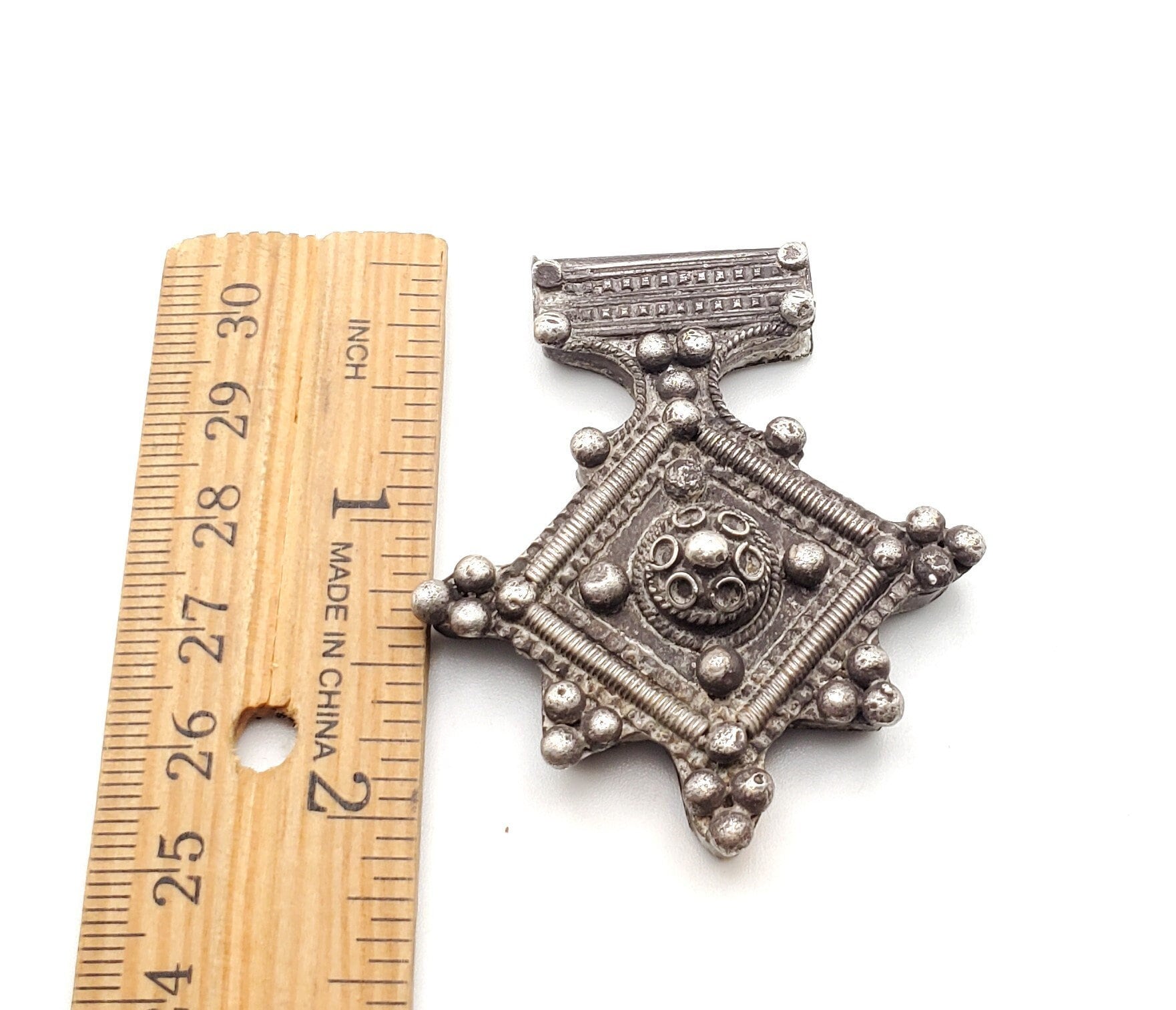 Antique Moroccan Silver Berber Cross Pendant Ethnic Tribal, Hand ...
