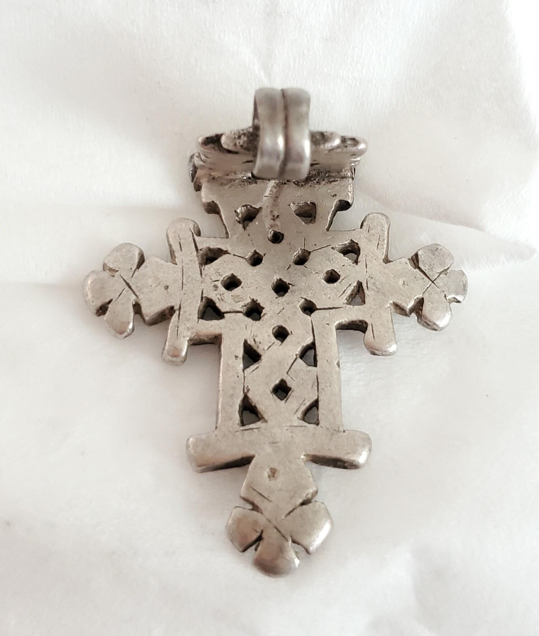 Antique Ethiopian Christian Silver Cross Pendant,amulet Pendant,genuine ...