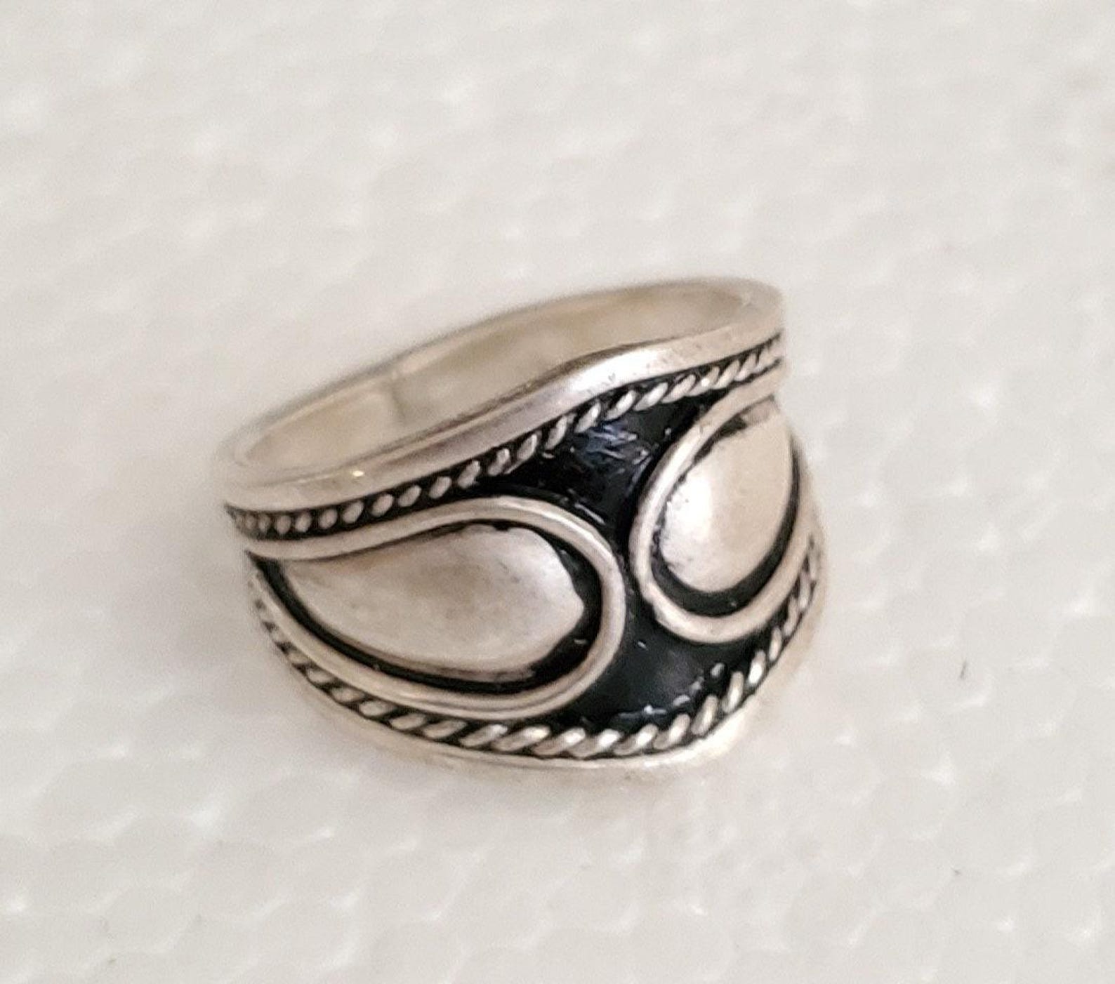 Antique Tuareg Elevated Engraved Table Silver Ring Size 5 ,tuareg ...