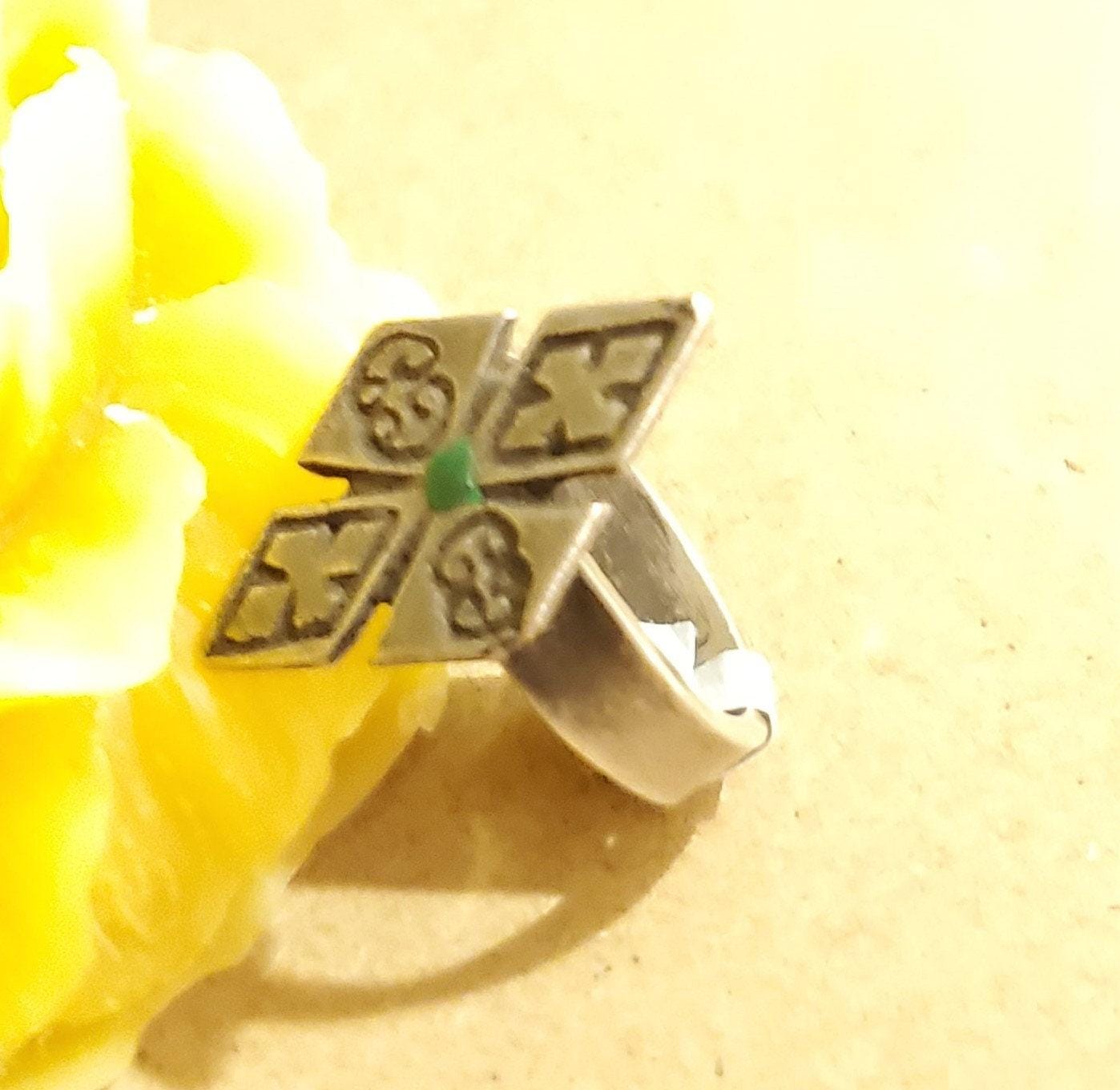 Antique Tuareg Elevated Engraved Table Silver Ring Size 7 ,tuareg ...