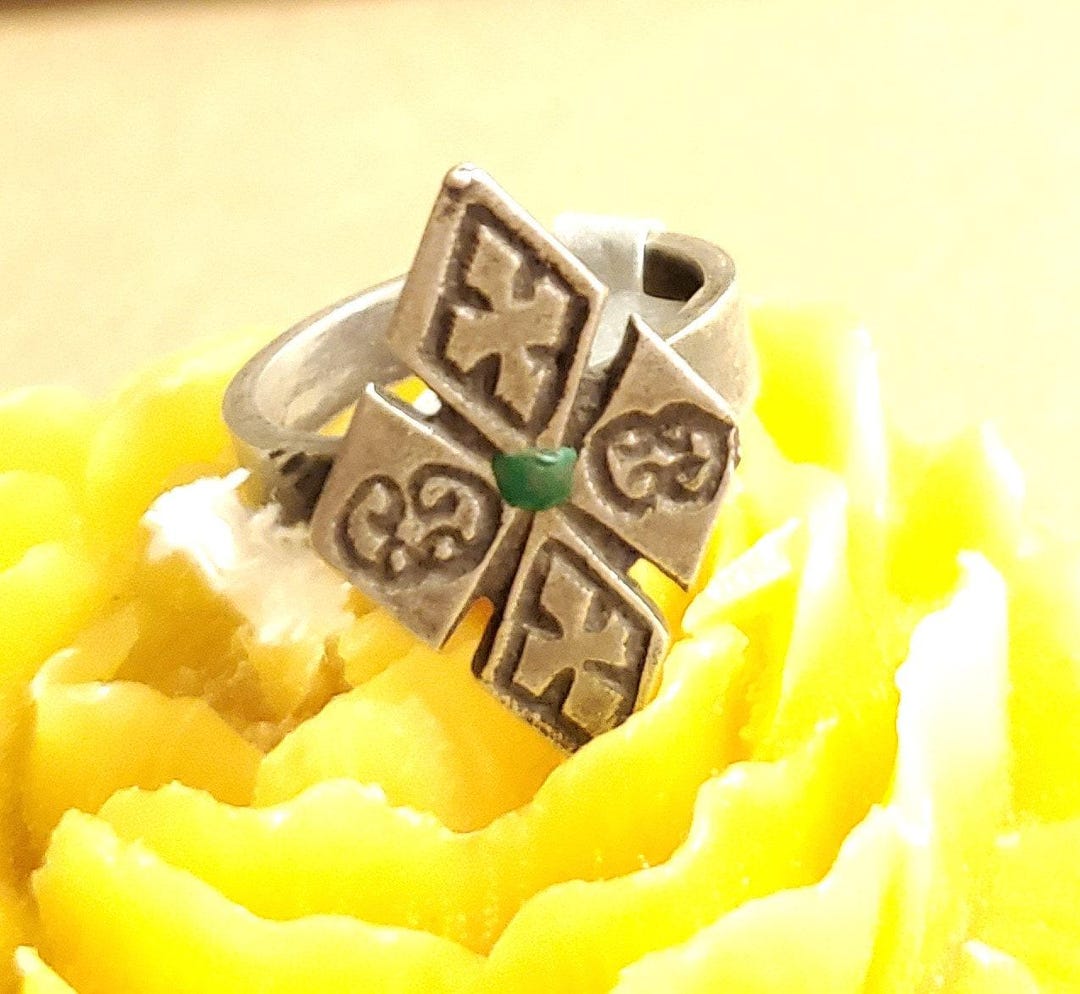 Antique Tuareg Elevated Engraved Table Silver Ring Size 7 ,tuareg ...