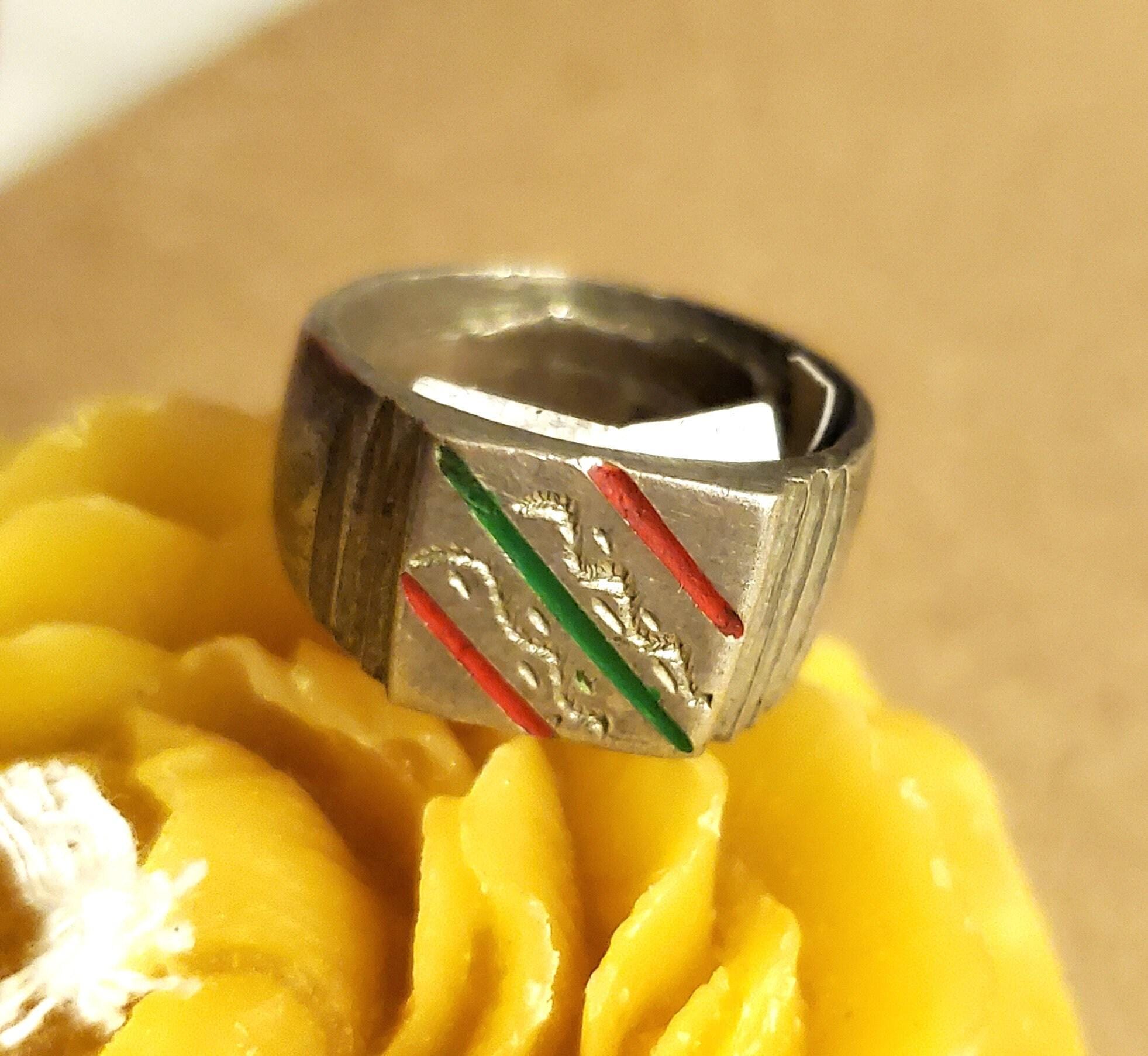 Antique Tuareg Elevated Engraved Table Silver Ring Size 8.5, Tuareg ...