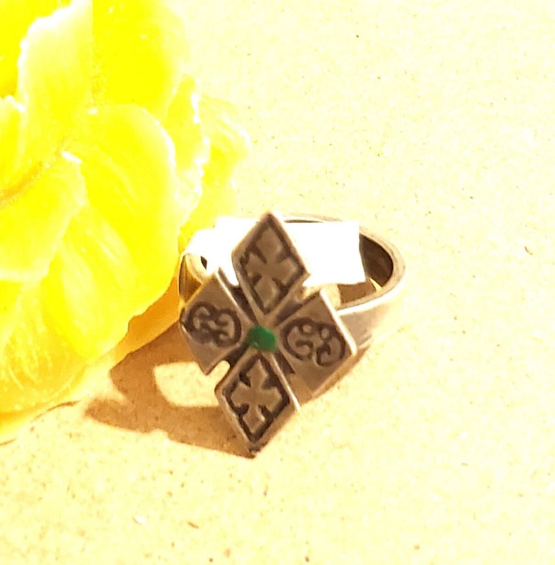 Antique Tuareg Elevated Engraved Table Silver Ring Size 7 ,tuareg ...