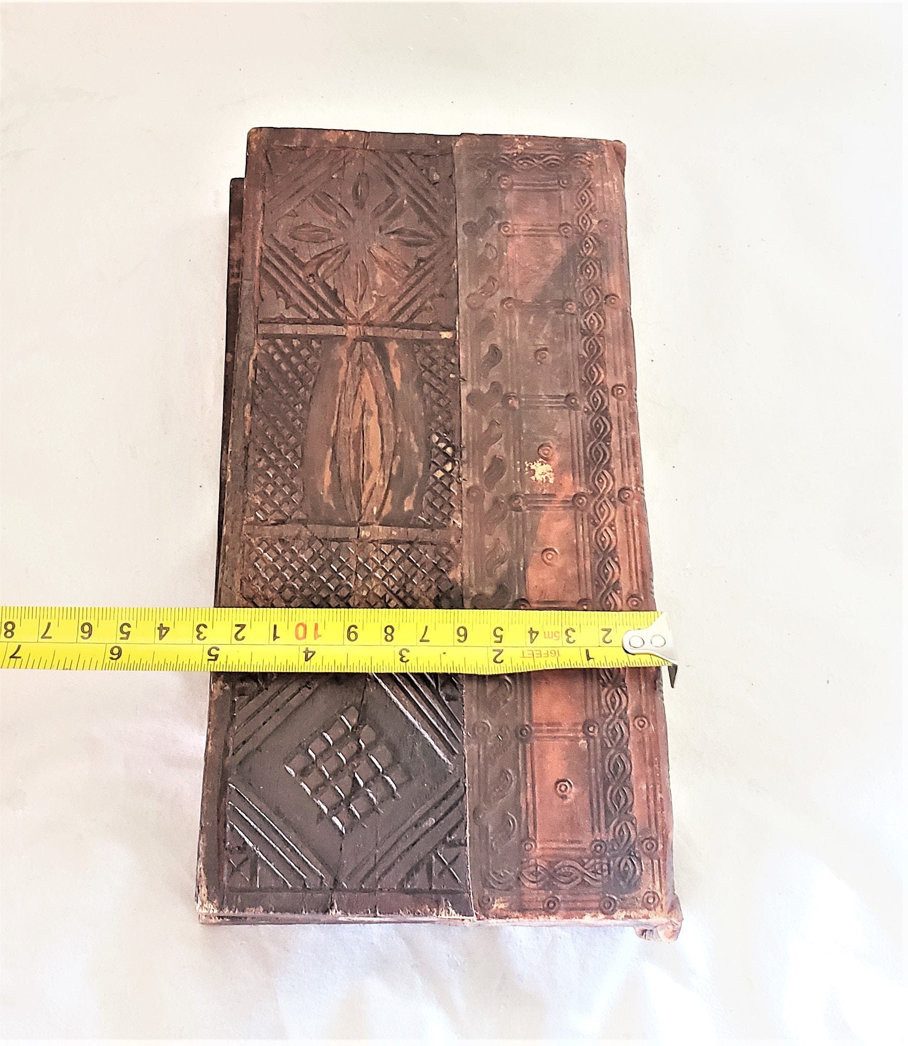 Antique Ethiopian Coptic Icon: Hand-painted Leather-bound Wood Panel - Etsy