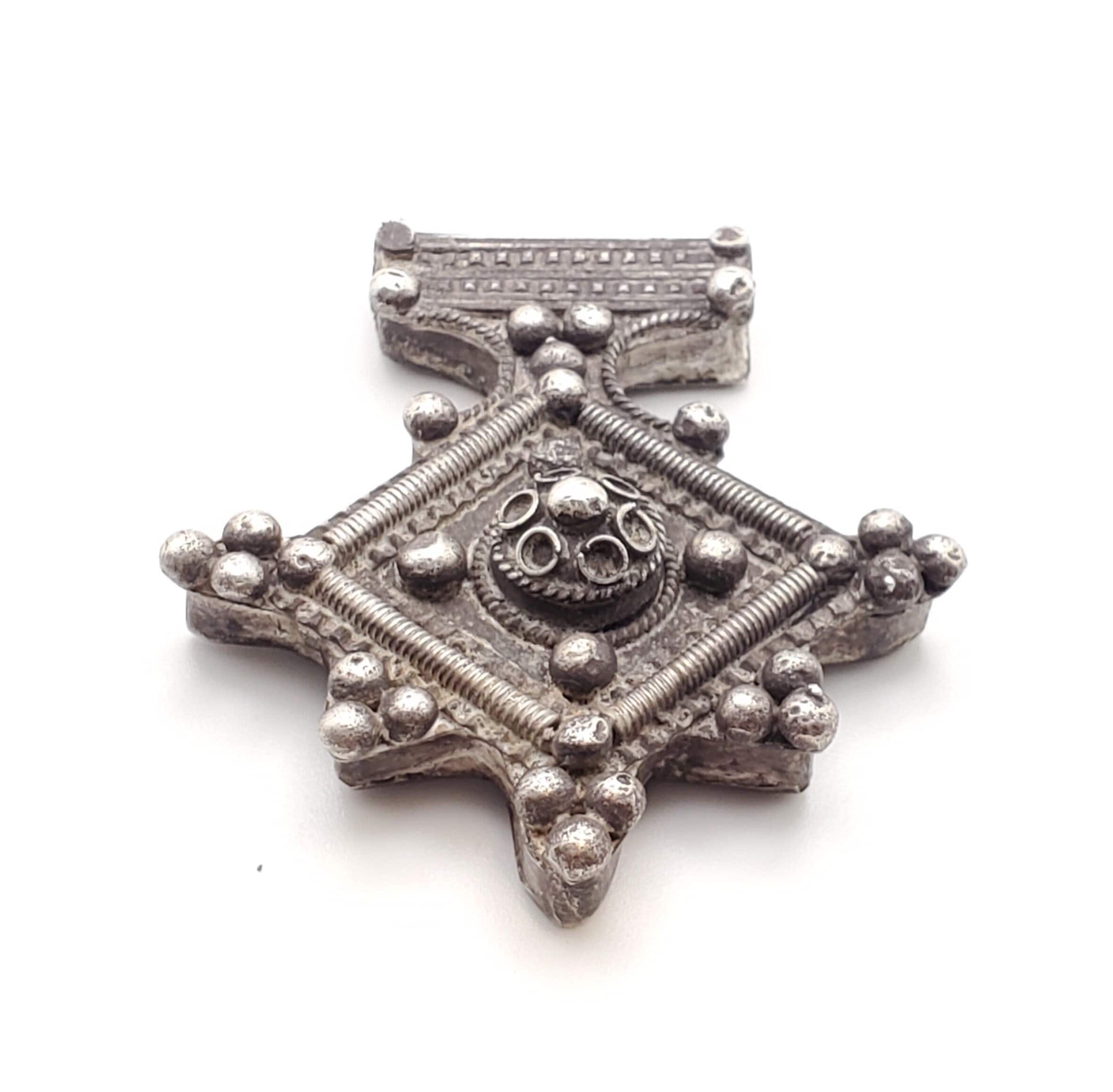 Antique Moroccan Silver Berber Cross Pendant Ethnic Tribal - Etsy