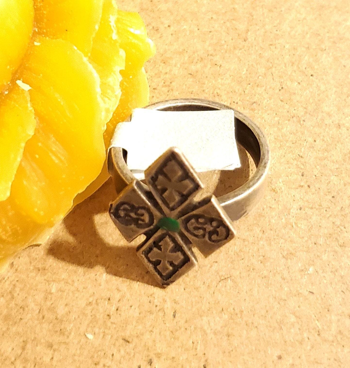 Antique Tuareg Elevated Engraved Table Silver Ring Size 7 ,tuareg ...