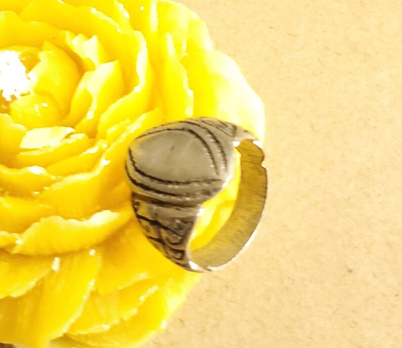 Antique Tuareg Elevated Engraved Table Silver Ring Size 10, Tuareg ...