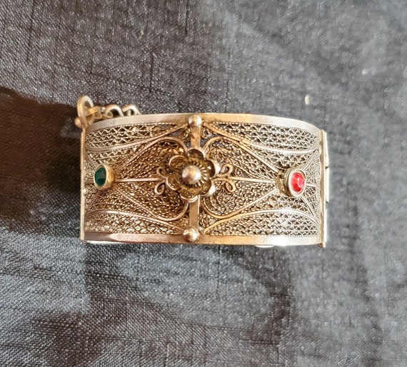 Antique Silver Moroccan Tiznit Berber filigree Bracel… - Gem
