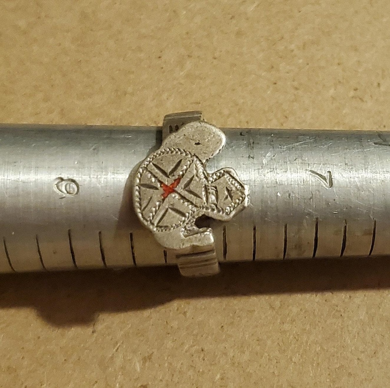 Antique Tuareg Elevated Engraved Table Silver Ring Size 8, Tuareg ...