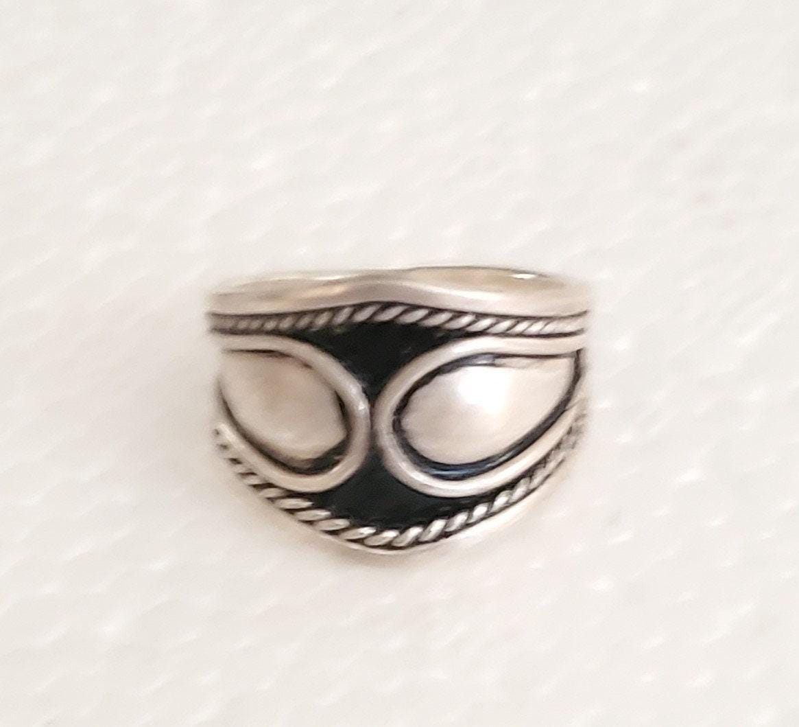 Antique Tuareg Elevated Engraved Table Silver Ring Size 5 ,tuareg ...