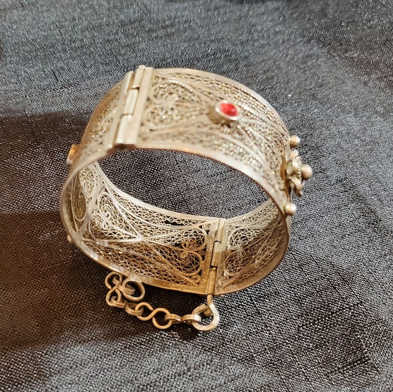 Antique Silver Moroccan Tiznit Berber filigree Bracel… - Gem